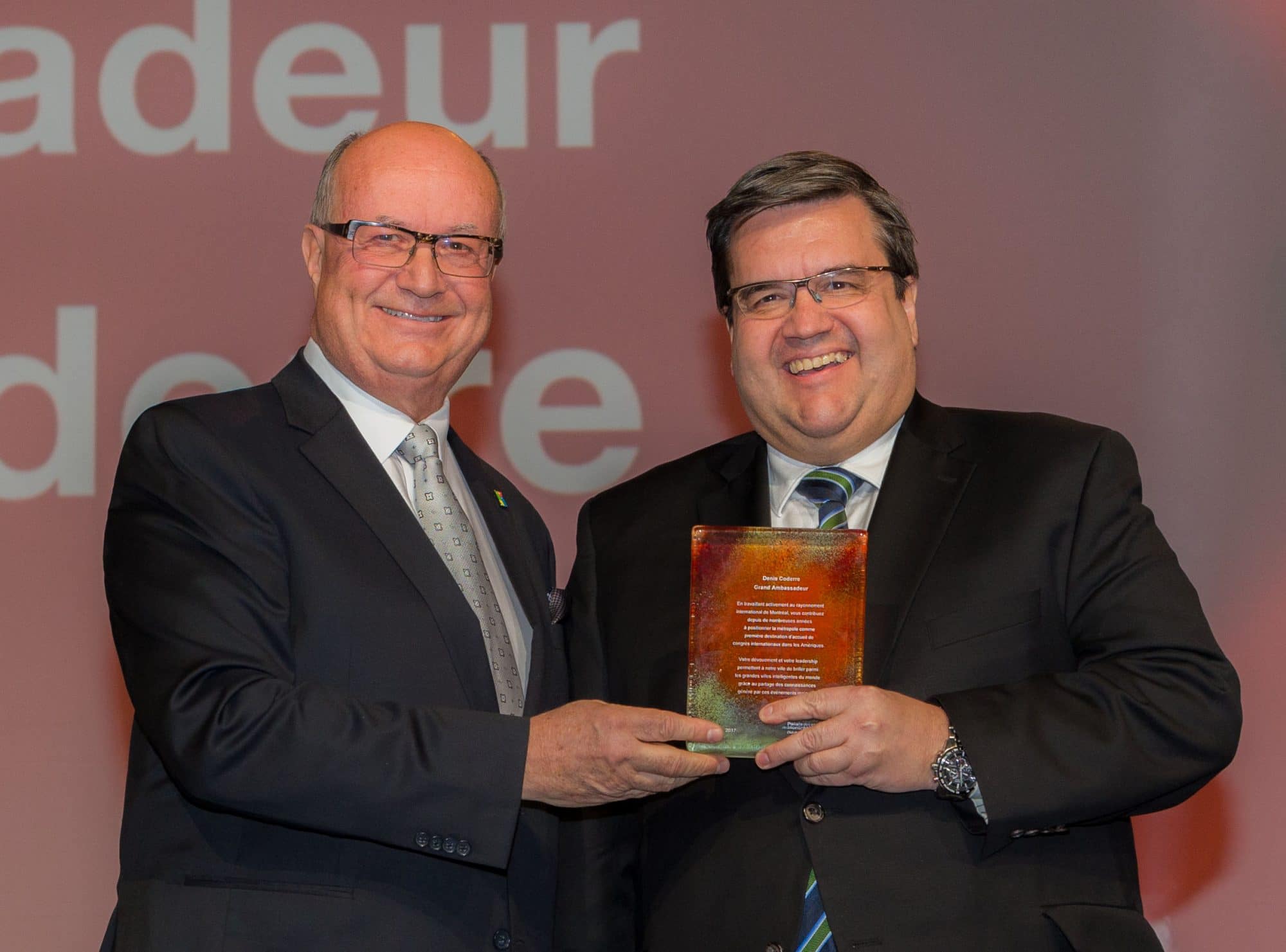 Denis Coderre receives Ambassador Achievement Award and leaders bring ...